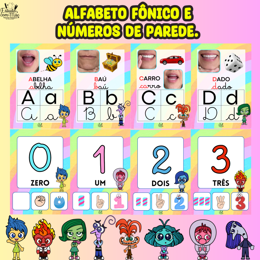 Alfabeto fônico e números de parede - Estudo com mãe